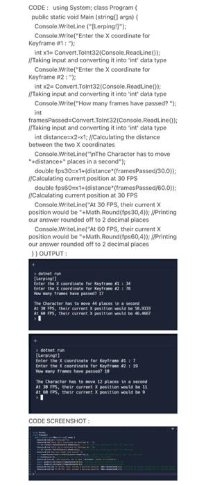 Solved CODE: using System; class Program \ public static | Chegg.com