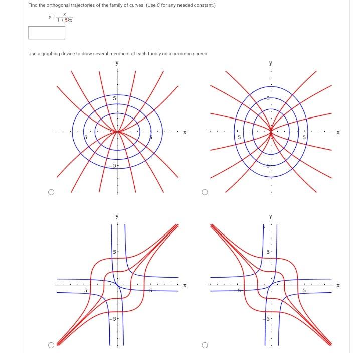 Solved Find the orthogonal trajectories of the family of | Chegg.com