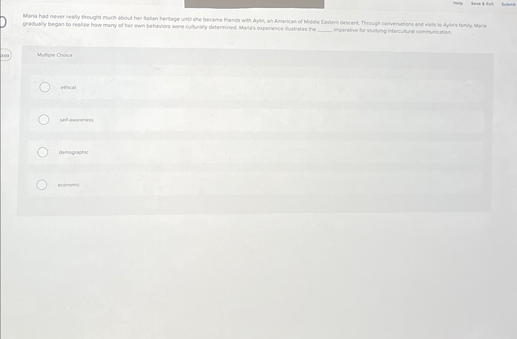 Solved Help Save & Exit Submitgradually began to realize how | Chegg.com