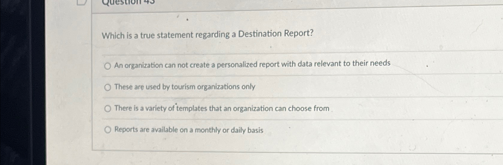 Solved Which is a true statement regarding a Destination | Chegg.com