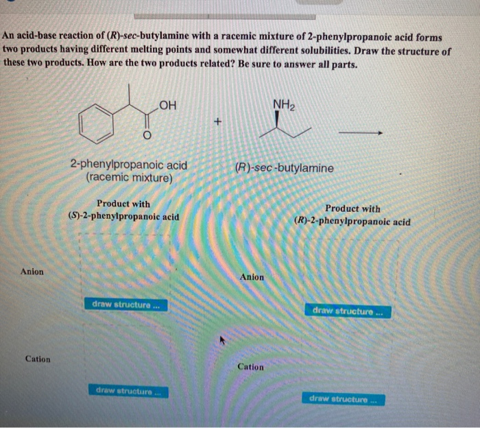 Solved An acid-base reaction of (R)-sec-butylamine with a | Chegg.com