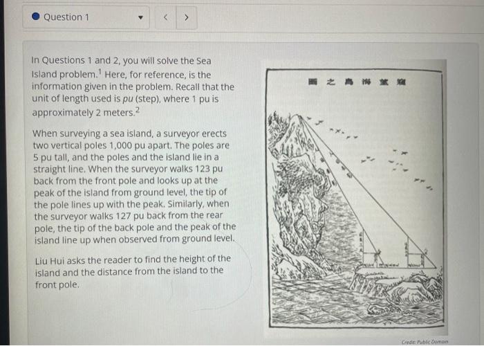 Solved In Questions 1 and 2 , you will solve the sea Island | Chegg.com