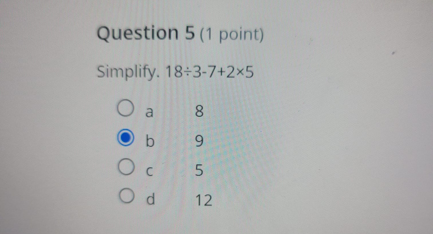 Solved Question 5 (1 ﻿point)Simplify. | Chegg.com