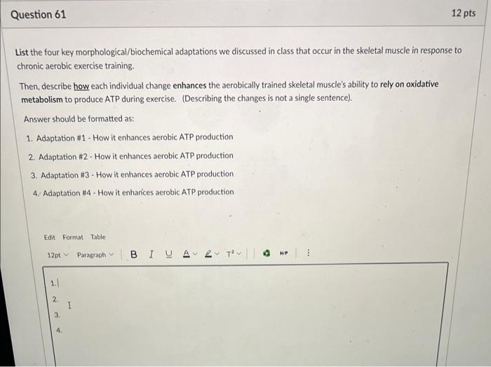 List the four key morphological/biochemical | Chegg.com