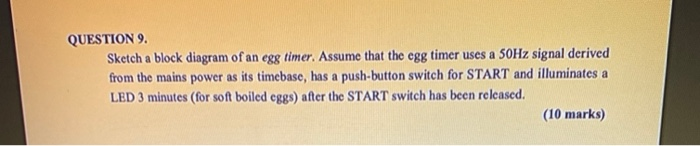 Solved QUESTION 9. Sketch a block diagram of an egg timer. | Chegg.com
