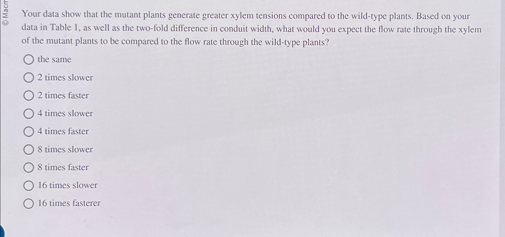 Solved Your data show that the mutant plants generate | Chegg.com