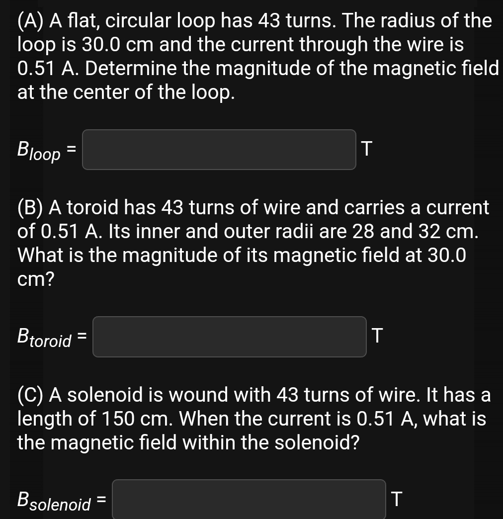 Solved (A) ﻿A flat, circular loop has 43 ﻿turns. The radius | Chegg.com