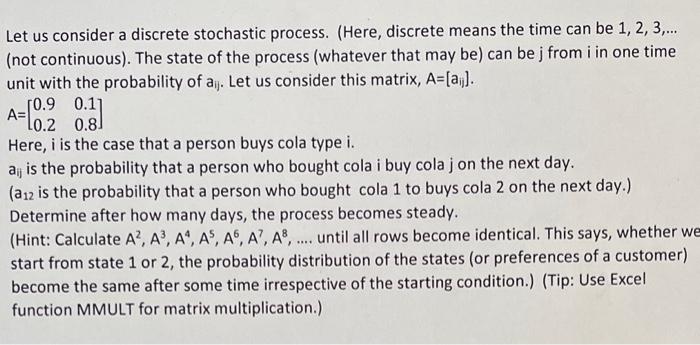 Solved Let us consider a discrete stochastic process. (Here, | Chegg.com