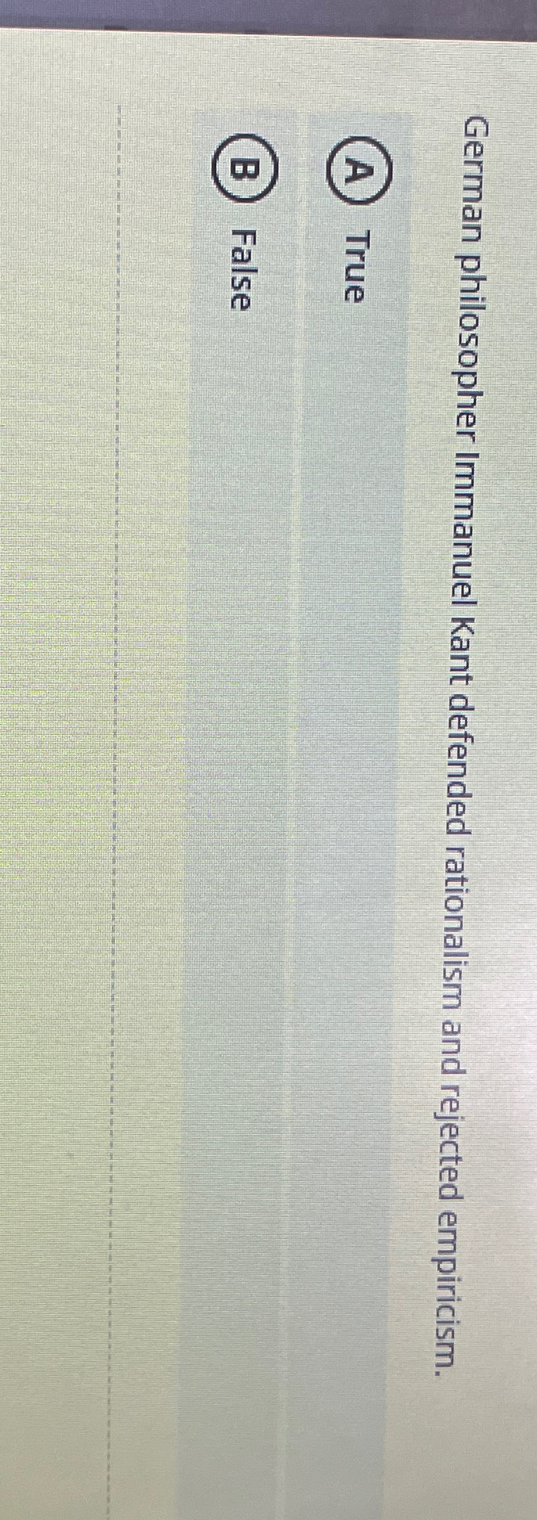 Solved German philosopher Immanuel Kant defended rationalism | Chegg.com