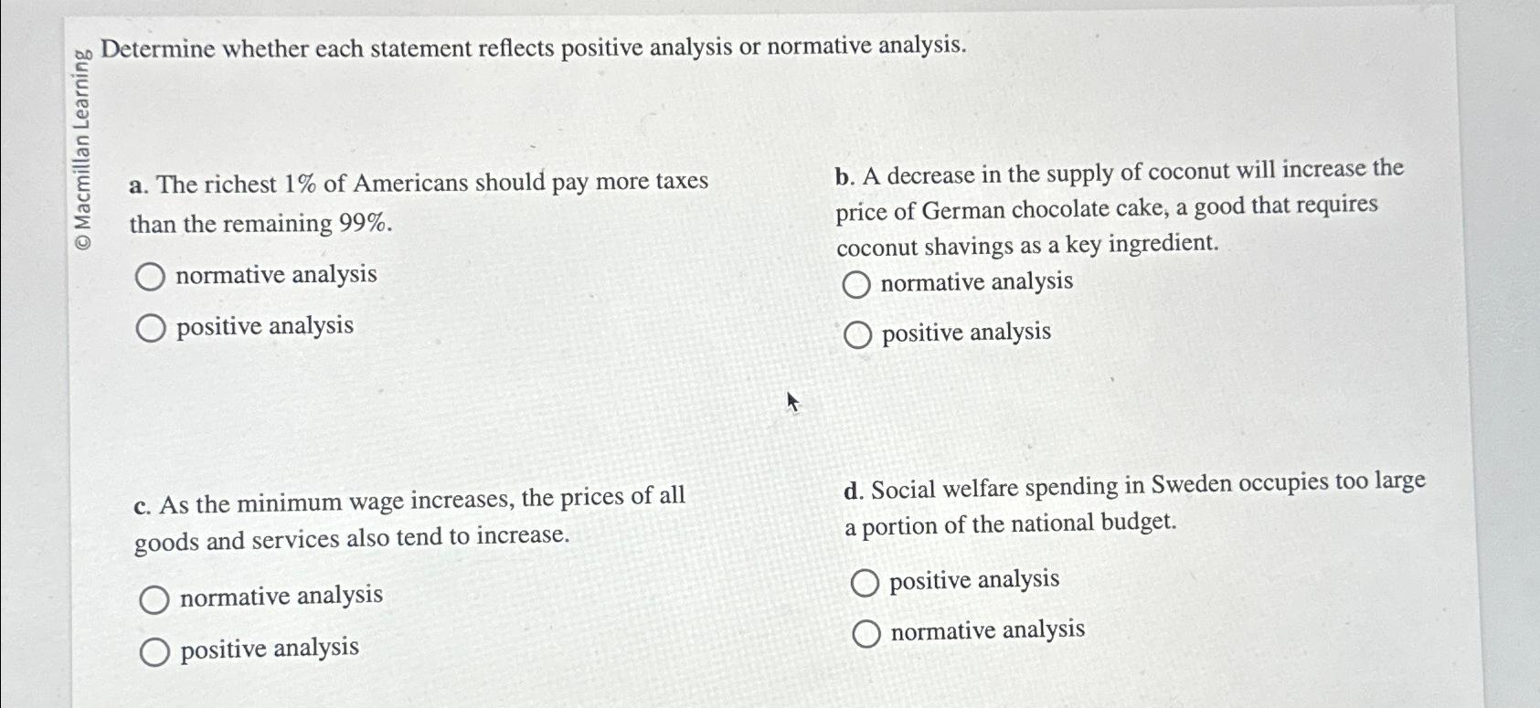 Solved ?a0 ﻿Determine whether each statement reflects | Chegg.com