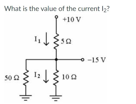 Solved What is ﻿the value of ﻿the current I2 ? | Chegg.com
