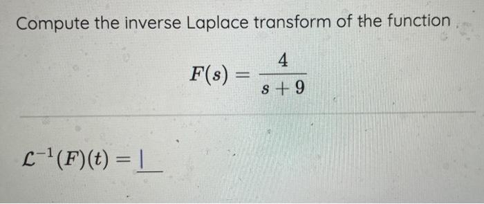 Solved Compute the inverse Laplace transform of the function | Chegg.com