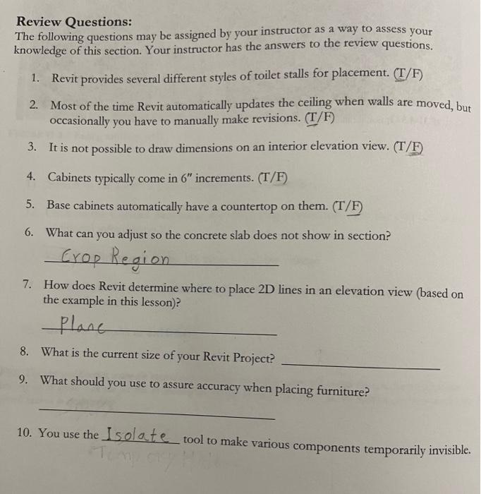 Solved Review Questions: The following questions may be | Chegg.com