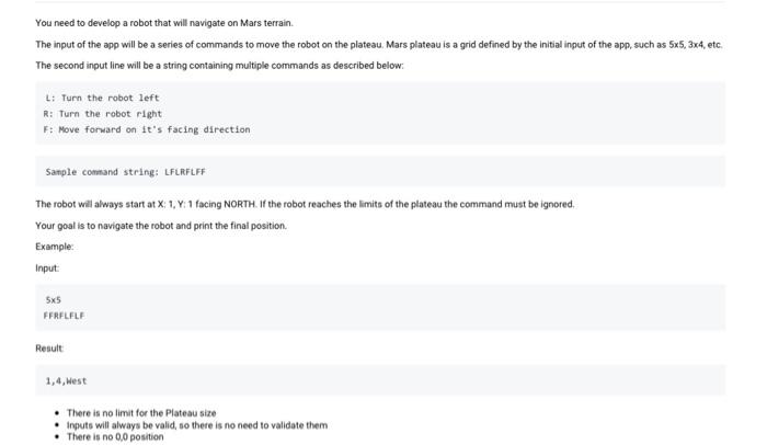 Solved You need to develop a robot that will navigate on | Chegg.com