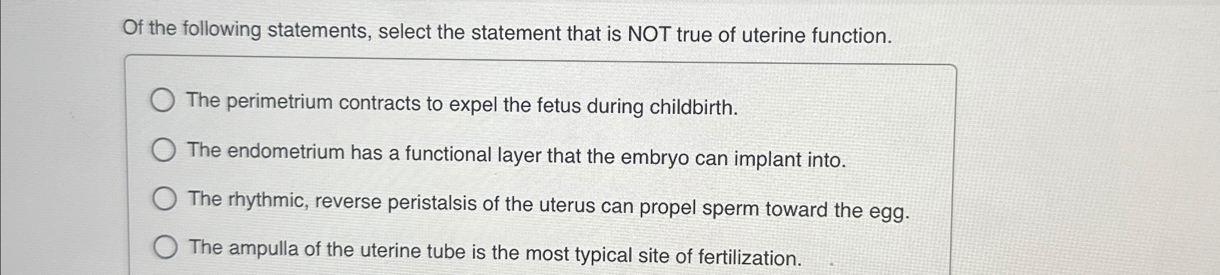 Solved Of the following statements, select the statement | Chegg.com