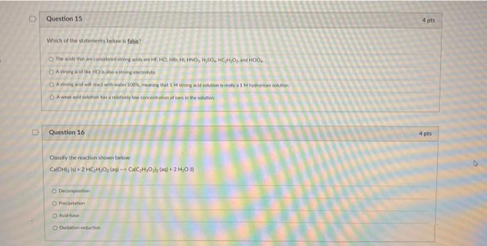 Solved Which of the statements telow in faliel? Questian 16 | Chegg.com