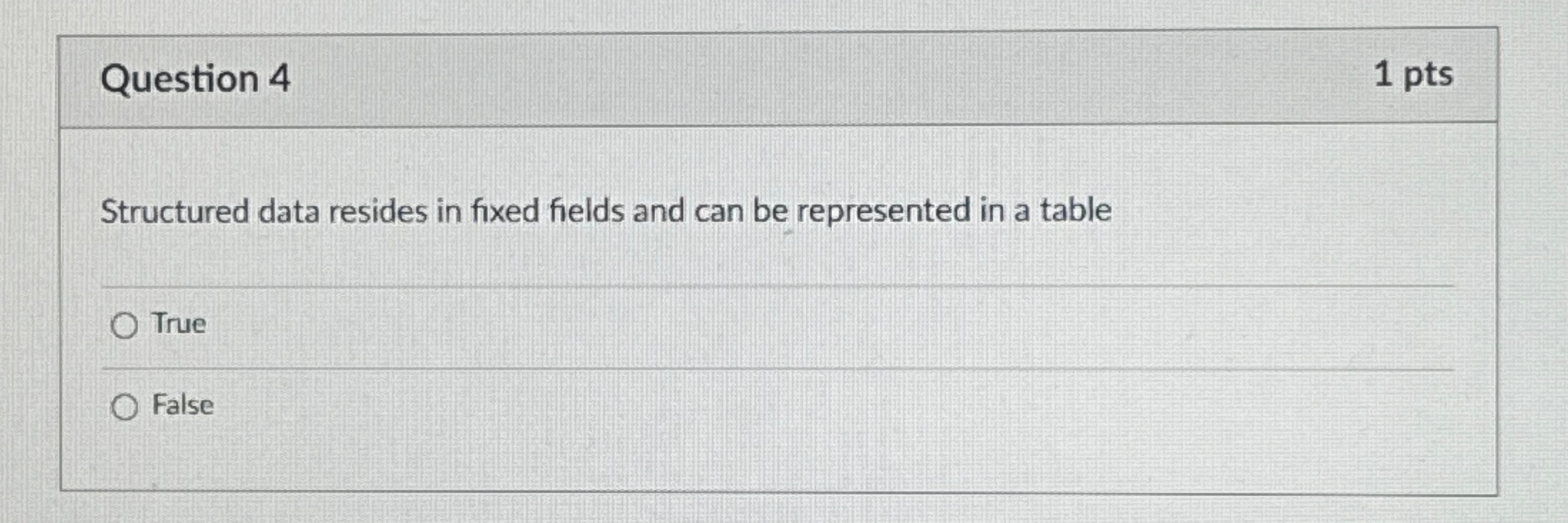 Solved Question 41 ﻿ptsStructured data resides in fixed | Chegg.com
