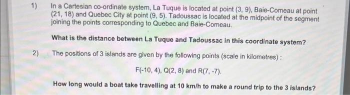 Solved 5) A town surveyor has drawn on a Cartesian plane | Chegg.com