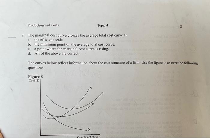 Solved 7. The marginal cost curve crosses the average total | Chegg.com