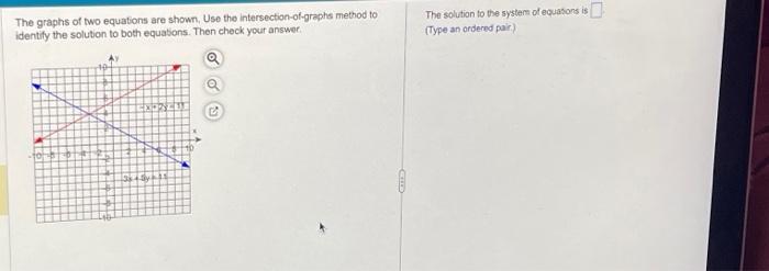 Solved The graphs of two equations are shown. Use the | Chegg.com