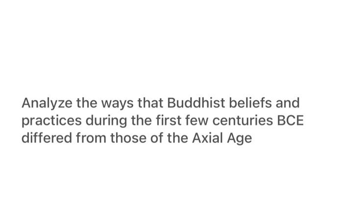 Analyze the ways that Buddhist beliefs and practices | Chegg.com