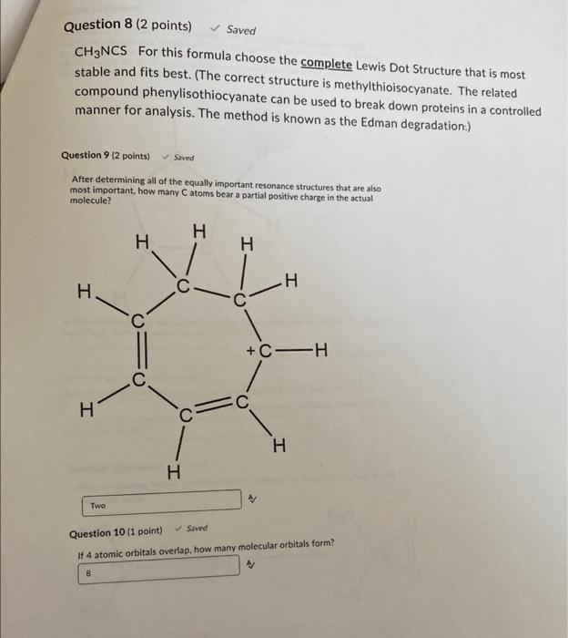 Solved Question 8 ( 2 points) Saved CH3 NCS For this | Chegg.com Solved Question 8 ( 2 points) Saved CH3 NCS For this | Chegg.com