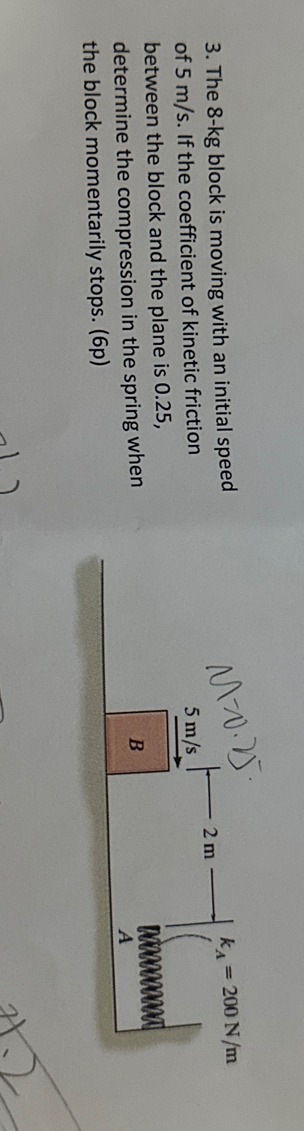 Solved The 8-kg ﻿block is moving with an initial speed of | Chegg.com