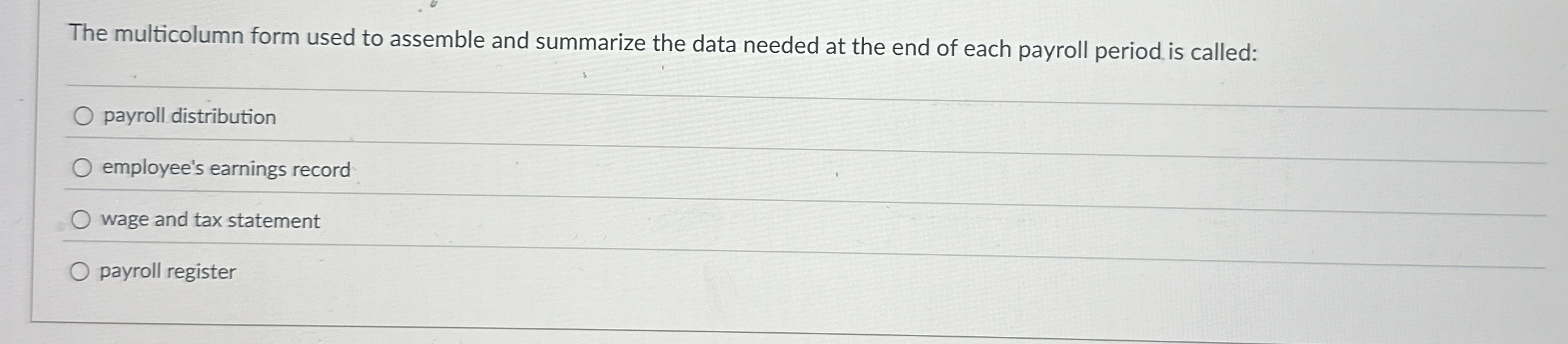 Solved The multicolumn form used to assemble and summarize | Chegg.com