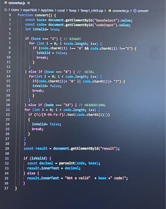 Solved Edit your submitted javascript for homework 5 so that | Chegg.com