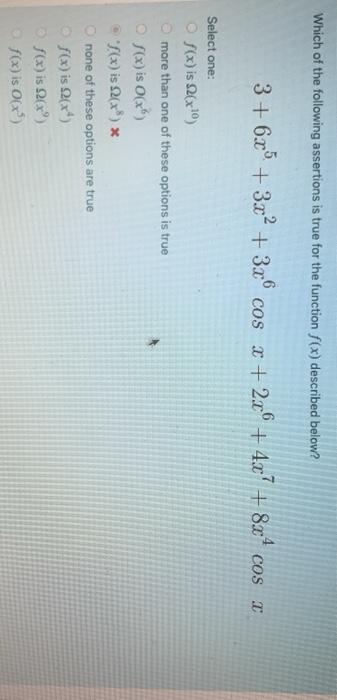 Solved Which of the following assertions is true for the | Chegg.com