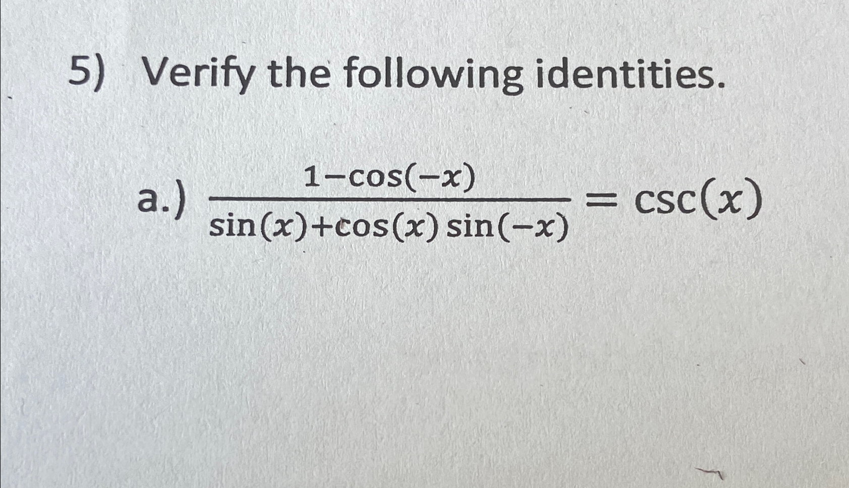 Solved Verify the following | Chegg.com