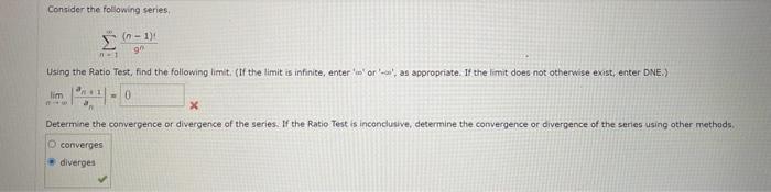 Solved Consider the following series. ∑n=1∞9n(n−1)! Using | Chegg.com