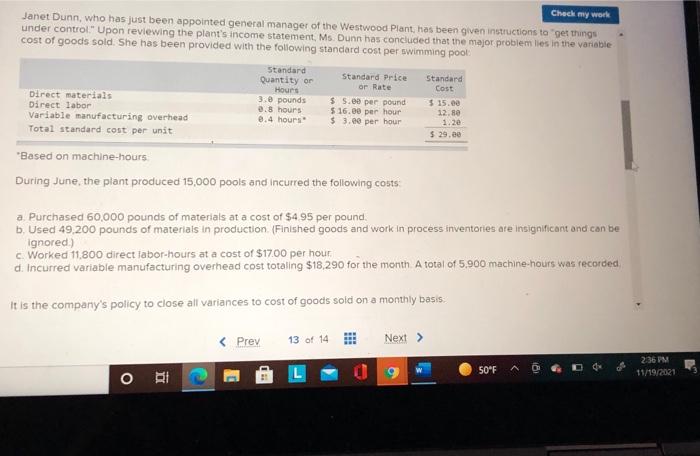 Solved Problem 10-15 (Static) Comprehensive Variance | Chegg.com