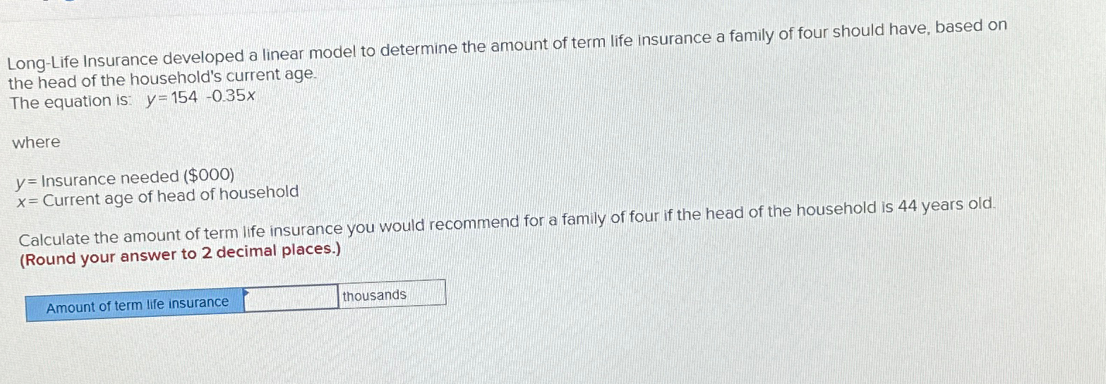 Solved Long-Life Insurance developed a linear model to | Chegg.com