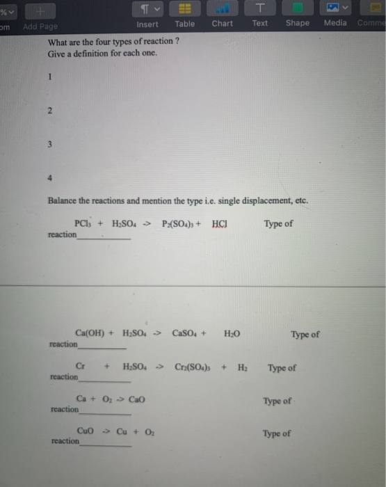Solved T %V Chart Text Shape Media Comme om T Add Page | Chegg.com