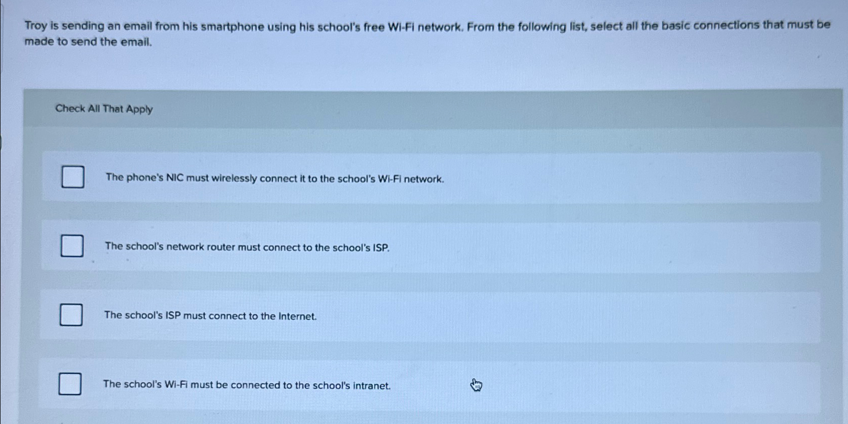 Solved Troy is sending an email from his smartphone using | Chegg.com