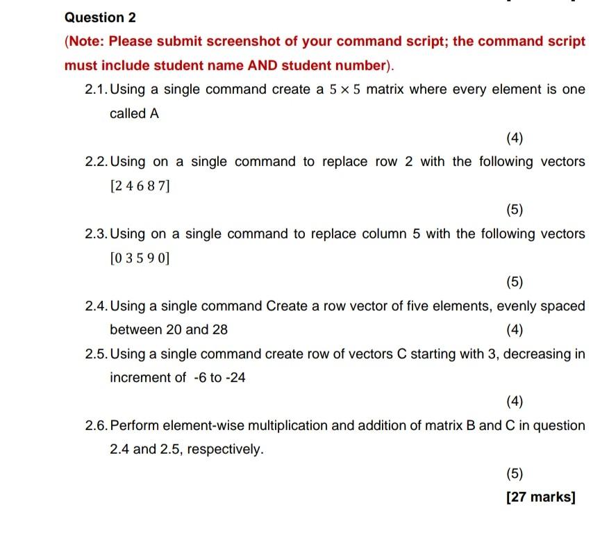 Solved Question 2 (Note: Please submit screenshot of your | Chegg.com