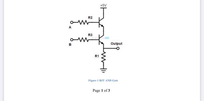 Solved This is a two input BJT Transistor cascode AND logic | Chegg.com