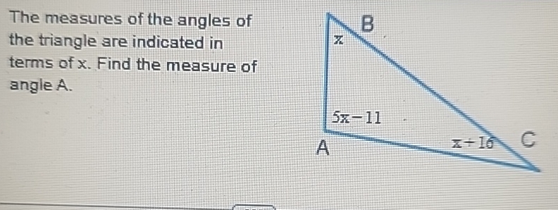 Solved The measures of the angles of the triangle are | Chegg.com