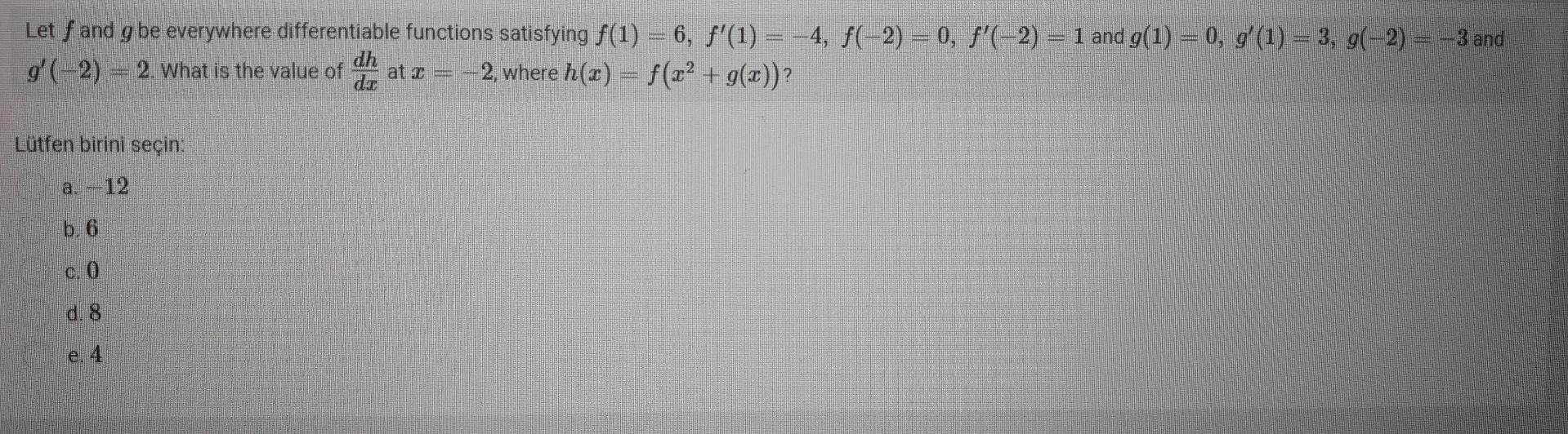 Solved Let f and g be everywhere differentiable functions | Chegg.com