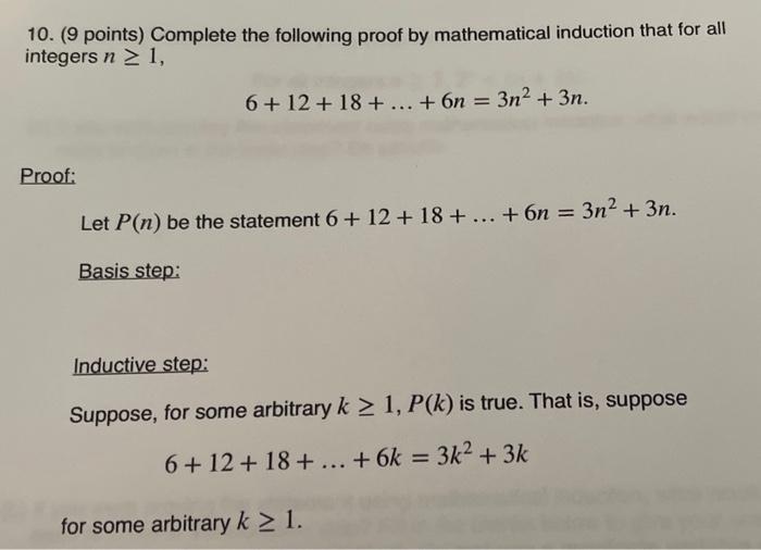 Solved 10. (9 points) Complete the following proof by | Chegg.com Solved 10. (9 points) Complete the following proof by | Chegg.com