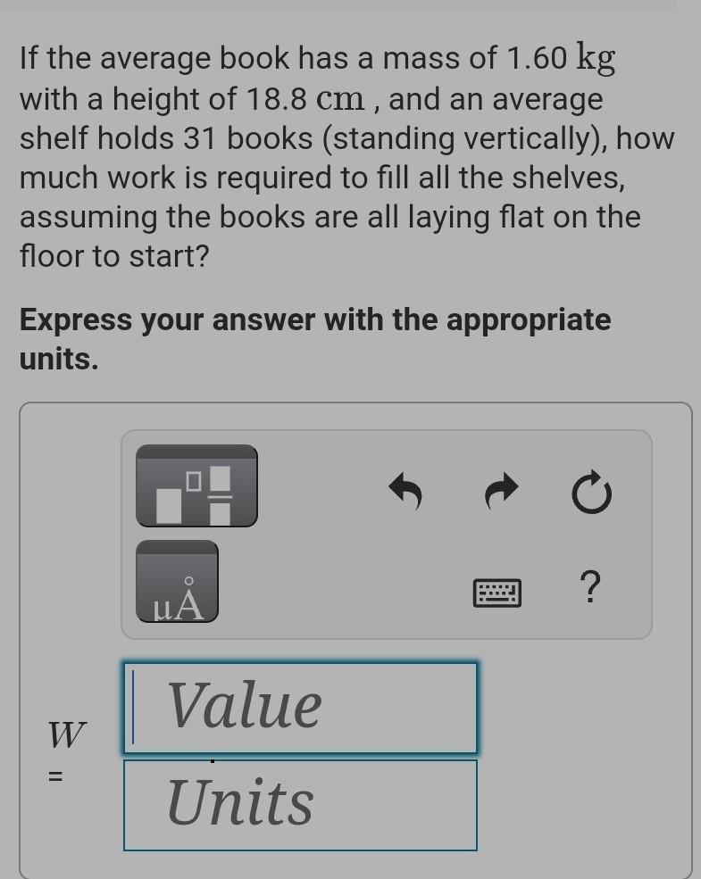 Solved If the average book has a mass of 1.60 kg with a | Chegg.com