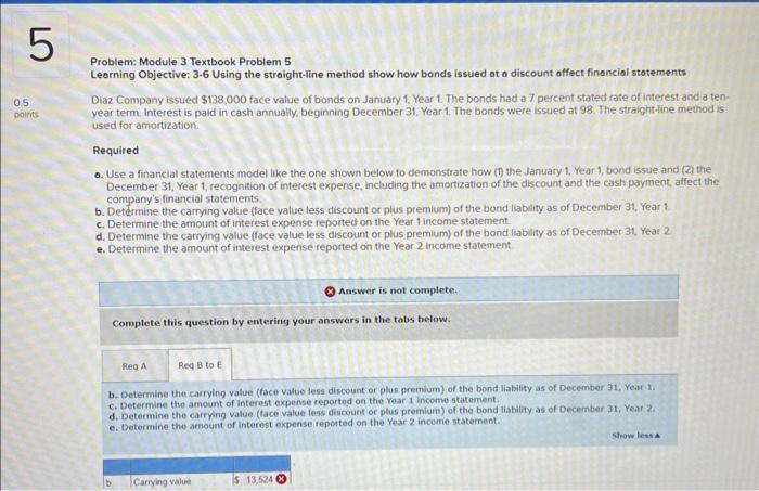 Problem: Module 3 Textbook Problem 5 Learning | Chegg.com