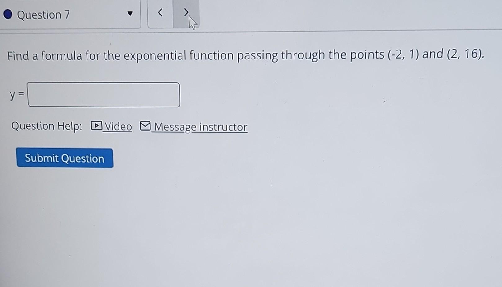 Solved Find a formula for the exponential function passing | Chegg.com