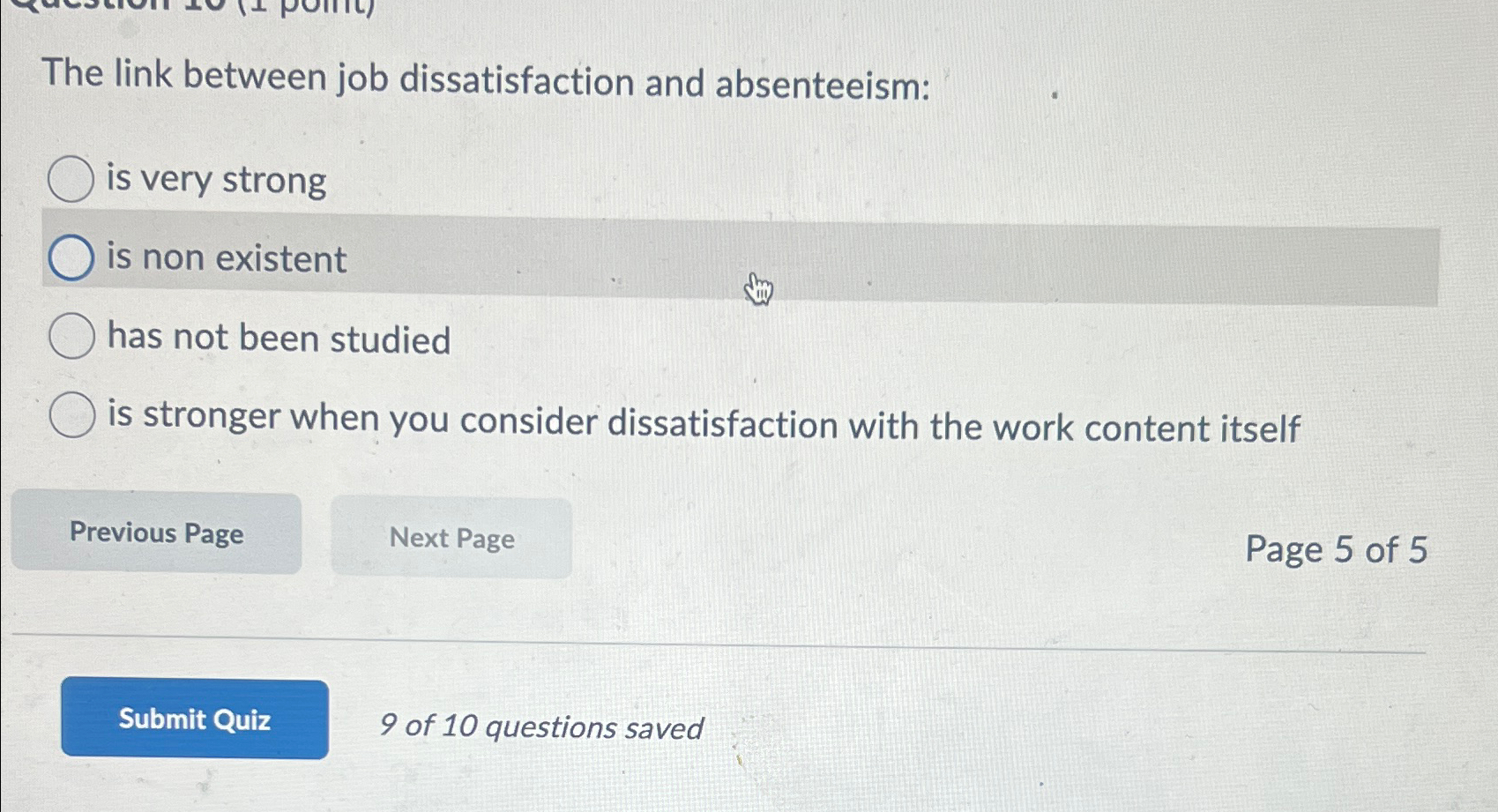 Solved The link between job dissatisfaction and | Chegg.com