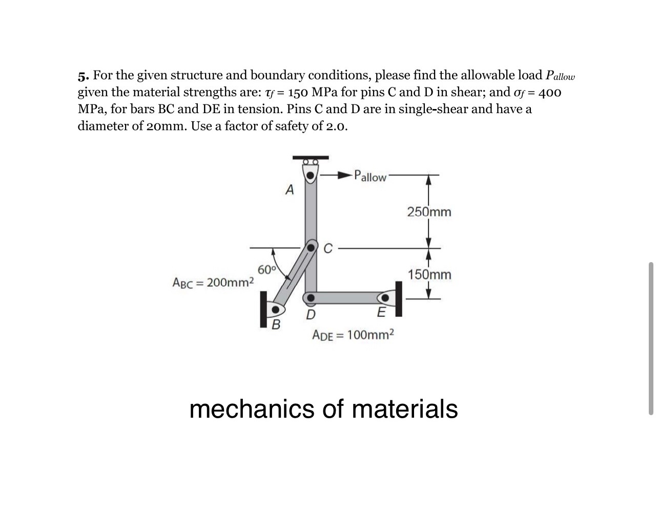 Solved For the given structure and boundary conditions, | Chegg.com