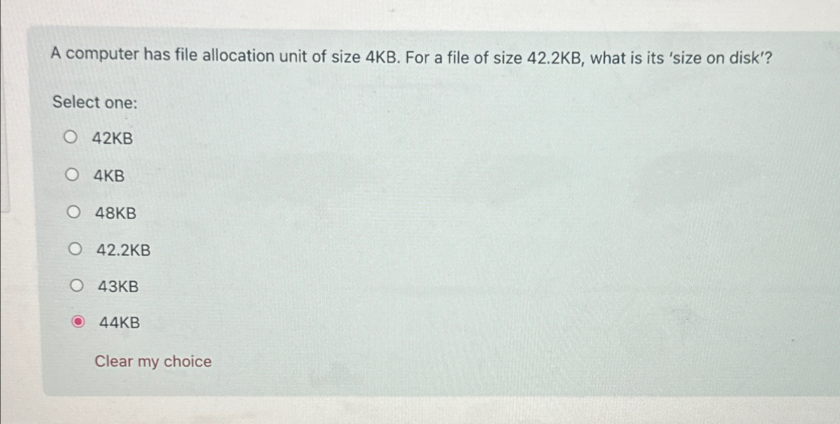 Solved A computer has file allocation unit of size 4KB. ﻿For | Chegg.com