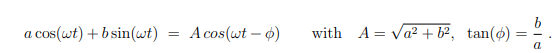 Solved acos(ωt)+bsin(ωt)=Acos(ωt-φ), ﻿with | Chegg.com
