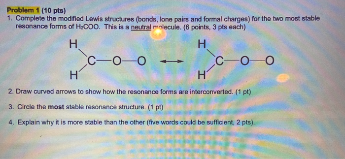 Solved Problem 1 (10 pts) 1. Complete the modified Lewis | Chegg.com