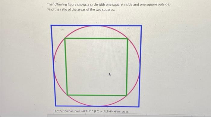 Solved The following figure shows a circle with one square | Chegg.com